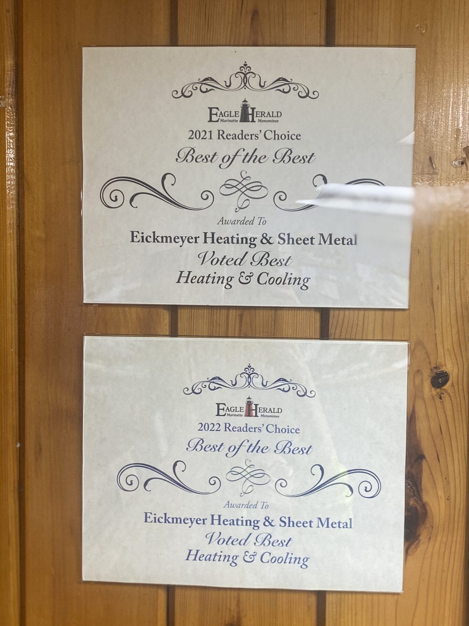 Eickmeyer Heating Website Homepage - Eickmeyer Heating & Sheet Metal, Inc.